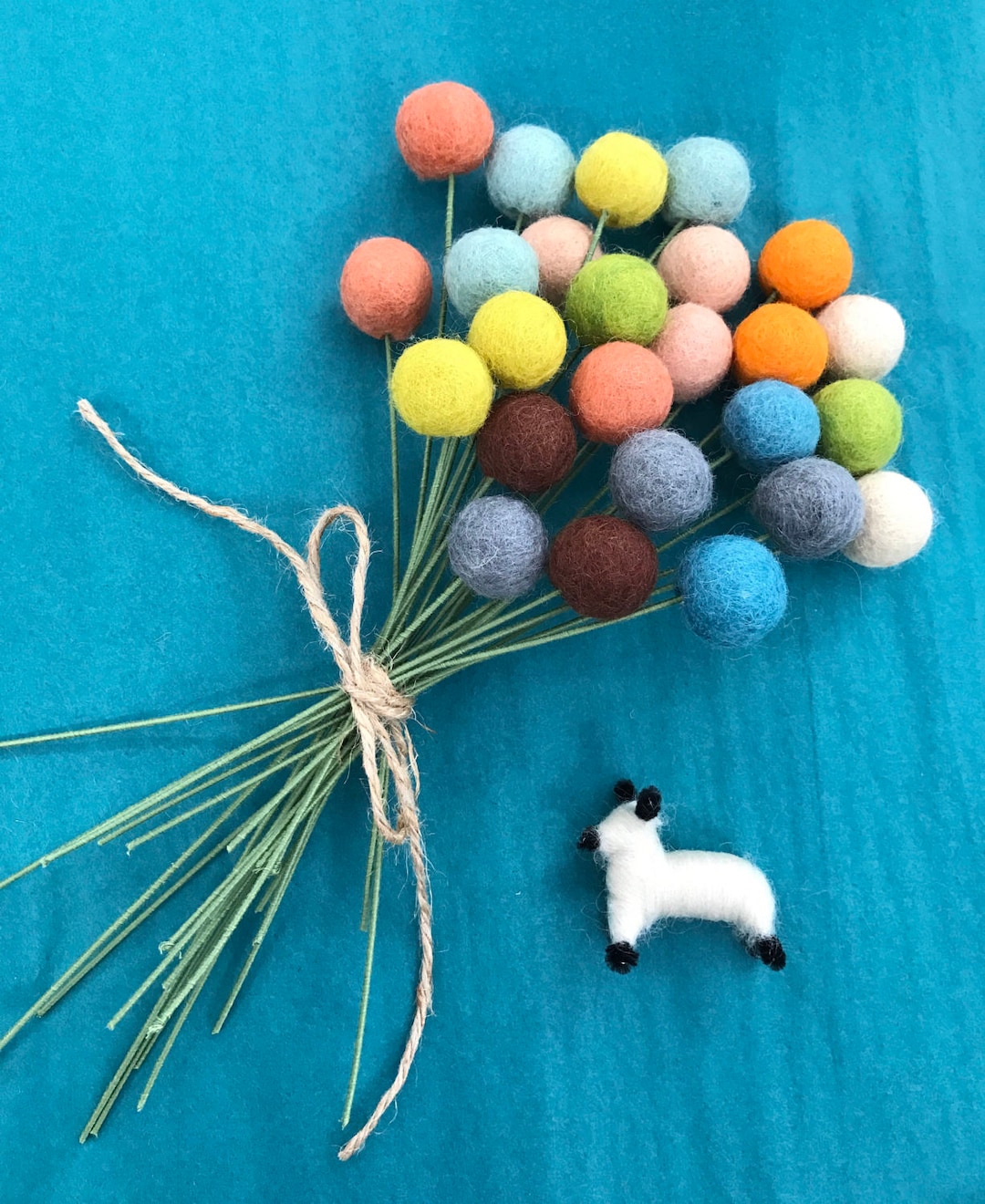 Spring Flower Bouquet- Spring Wool Felt Ball Flower-colorful Wedding ...