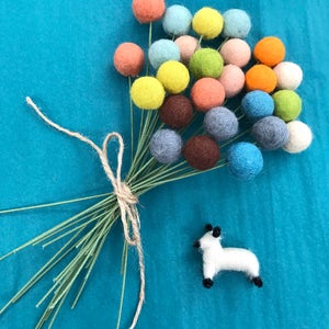 Spring Flower Bouquet- Spring Wool Felt Ball Flower-colorful Wedding ...