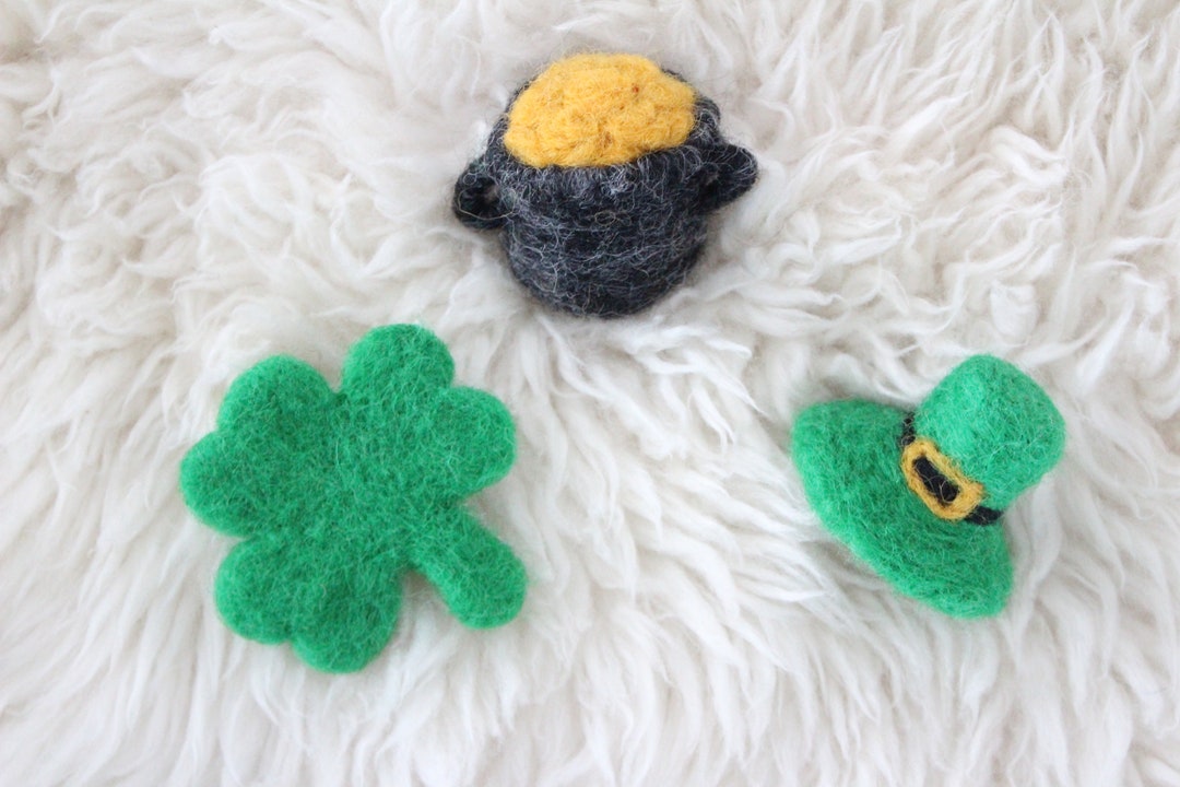 St. Patrick's Day Felt Trio Shamrock, Pot of Gold, Leprechaun Hat - Etsy