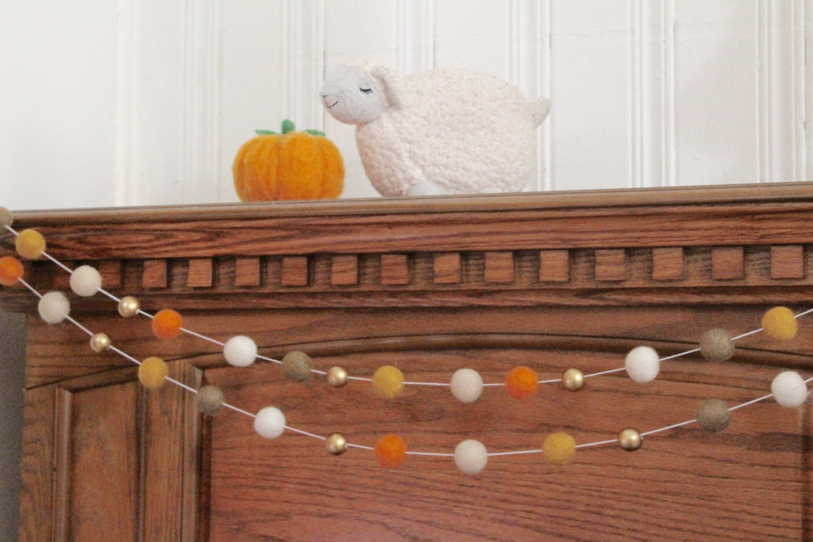 Sweet Pumpkin Spice Fall Garland Fall Felt Ball Garland - Etsy