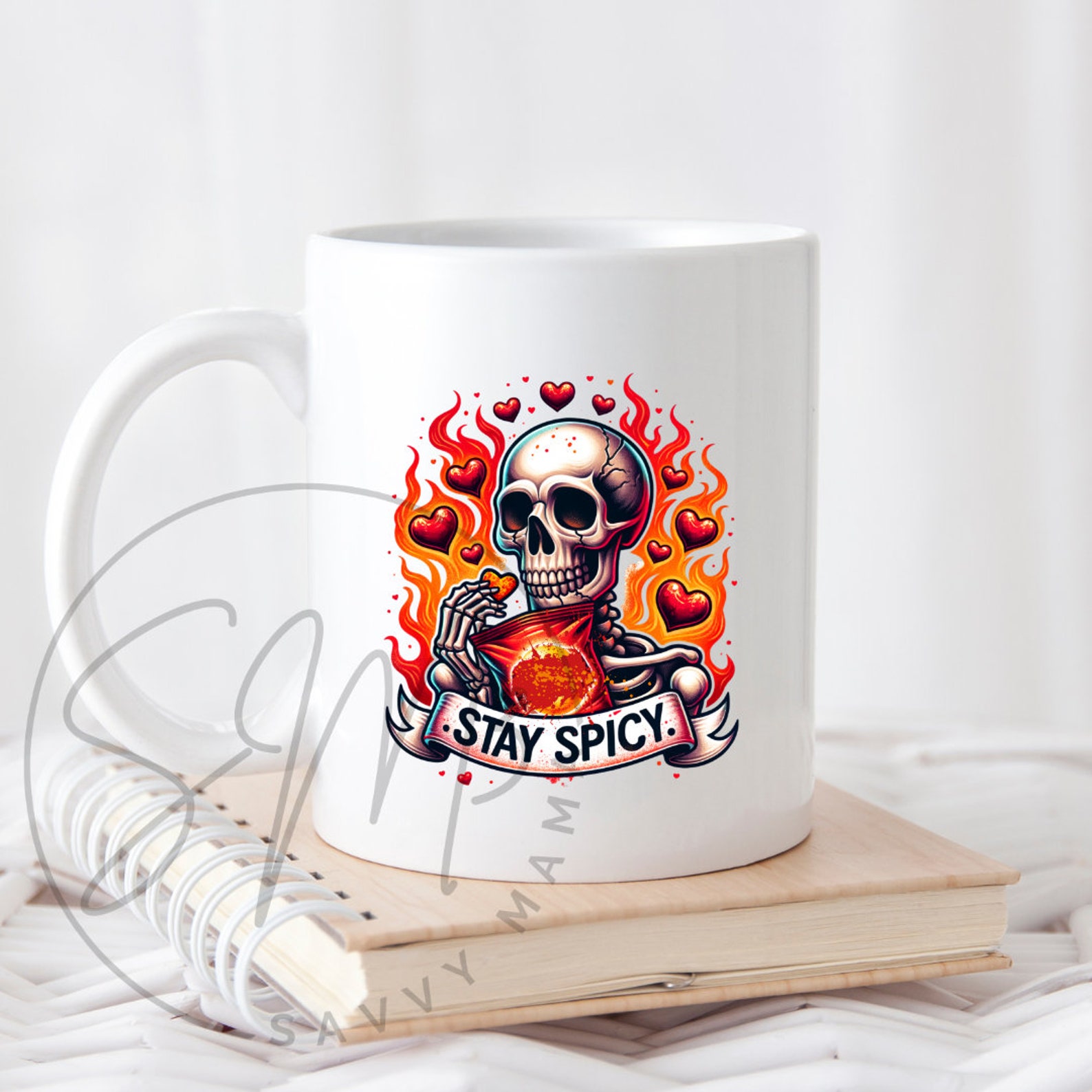 Stay Spicy Funny Skeleton Spicy Chips Valentines Day Hearts Clipart ...