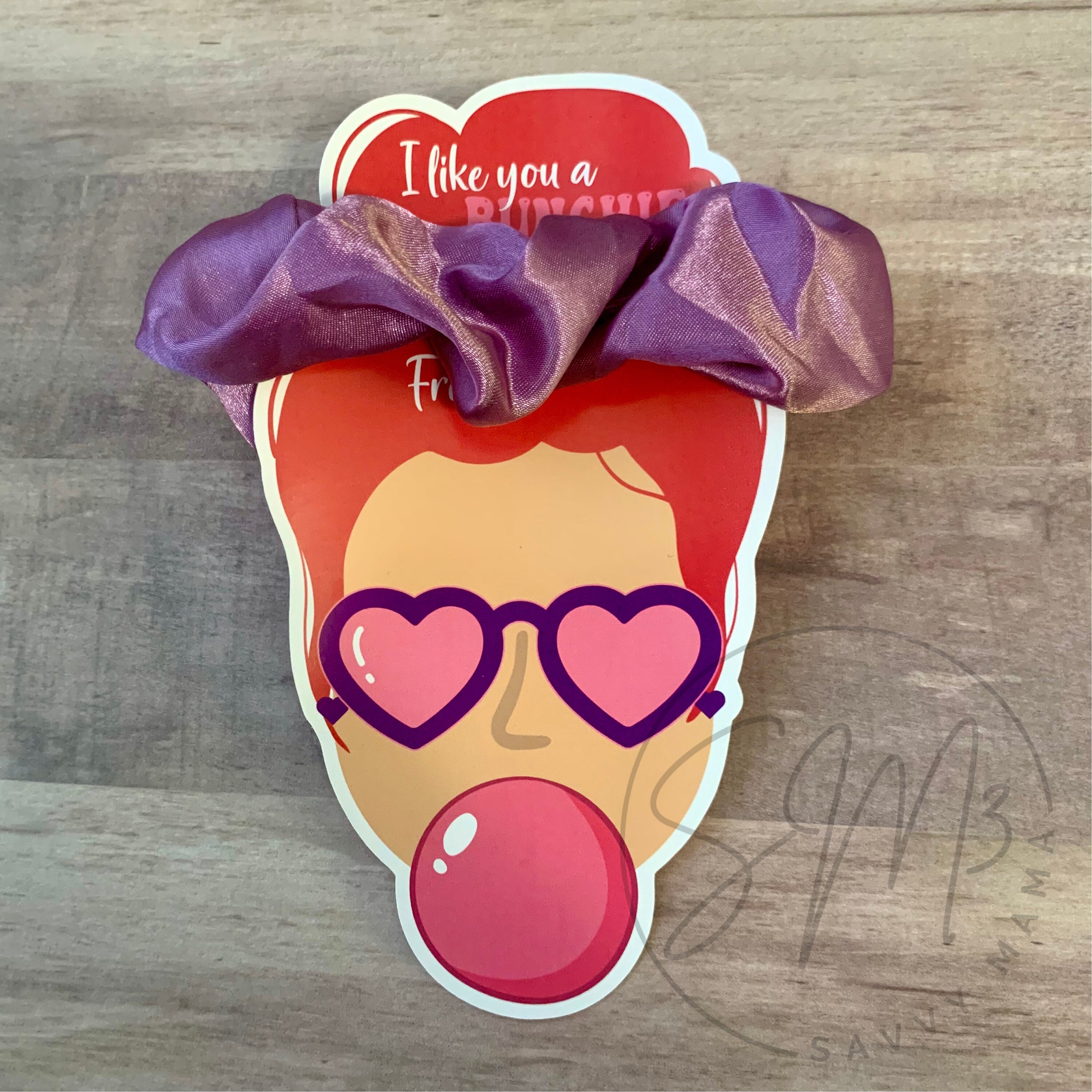 Love You a Bunchie Here's a Scrunchie Valentines Day Hearts Clipart ...