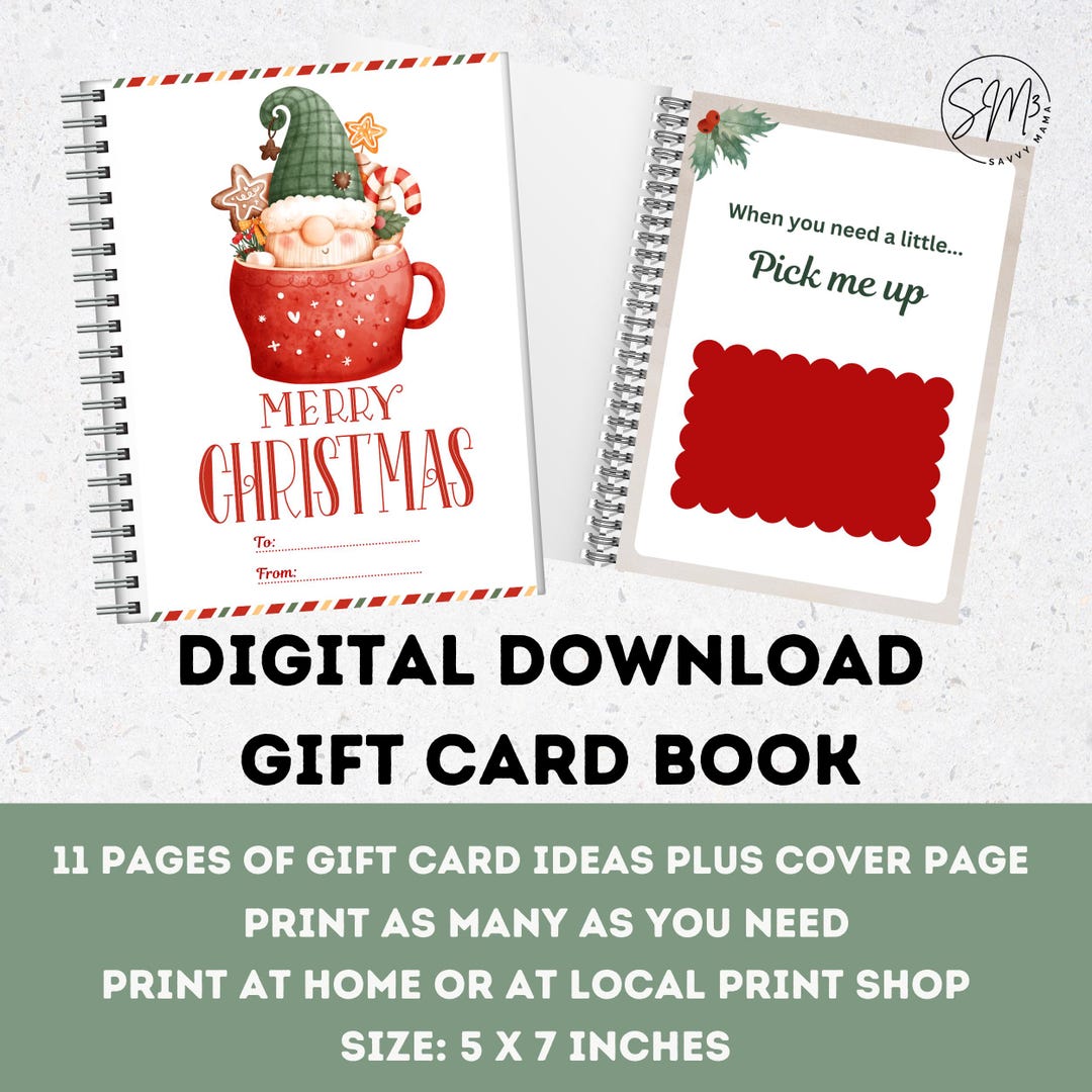 Gift Card Book Digital Png File Download, Christmas, White Elephant ...