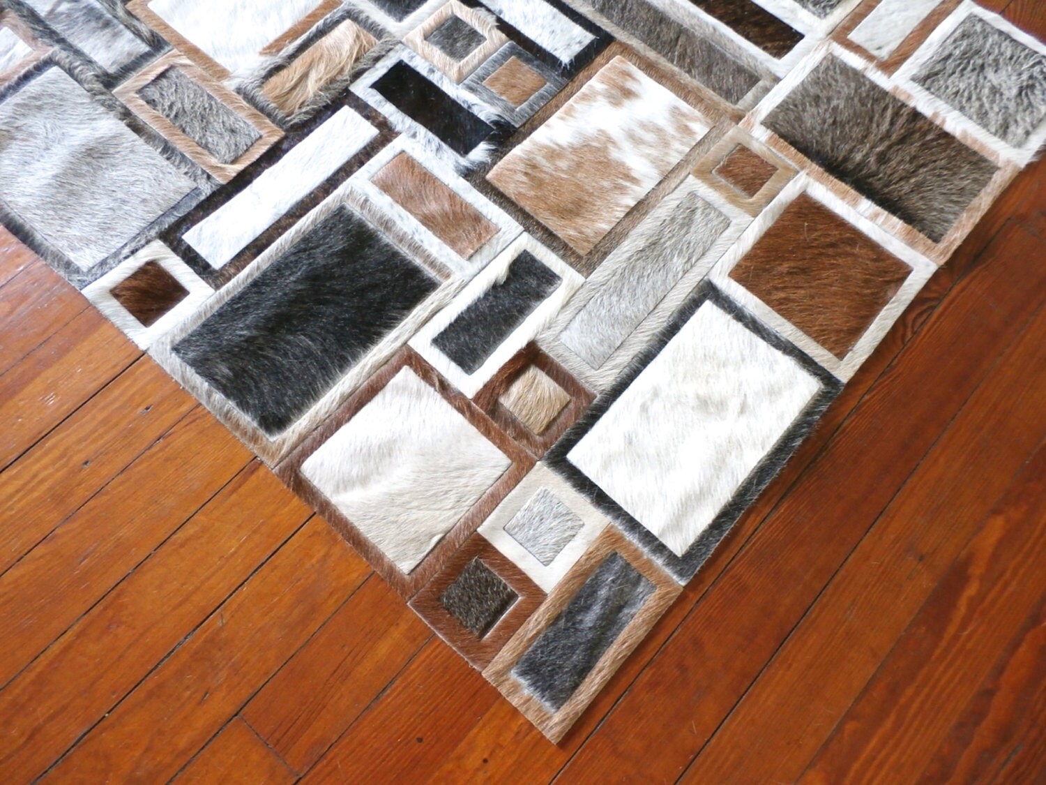 Handmade Cowhide Patchwork Rug Gray Rug Grey Rug Caramel | Etsy