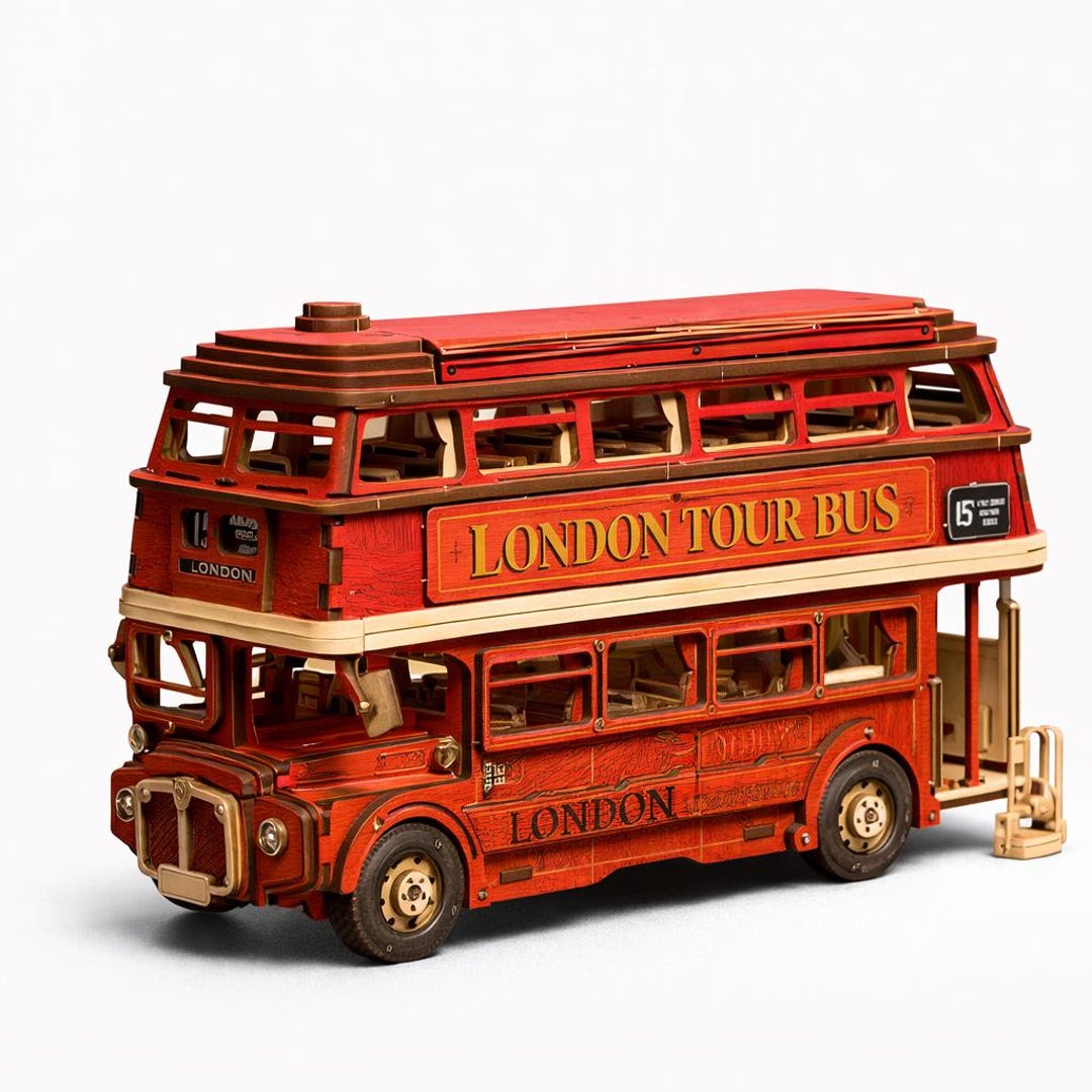Wooden DIY Kit London Tour Bus Model - Etsy