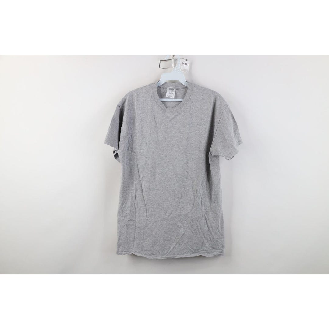 90s Y2K Streetwear Mens Medium Blank Short Sleeve T-shirt Heather Gray ...