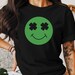 Irish Smiley Face Clover T-shirt, St. Patrick's Day Lucky Shirt, Happy ...