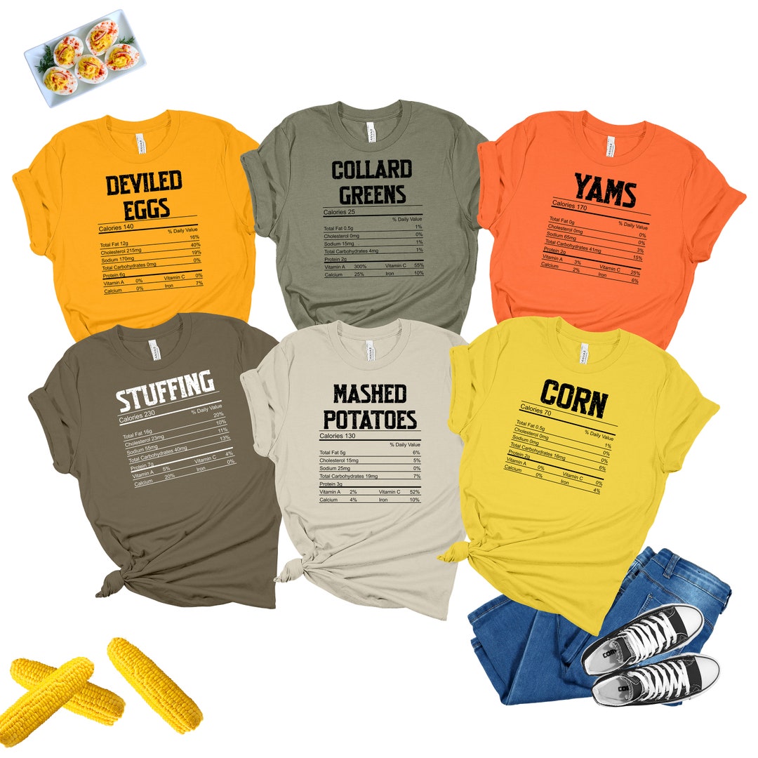 Nutrition Thanksgiving Food Shirts, Funny Thanksgiving Shirts, Funny ...