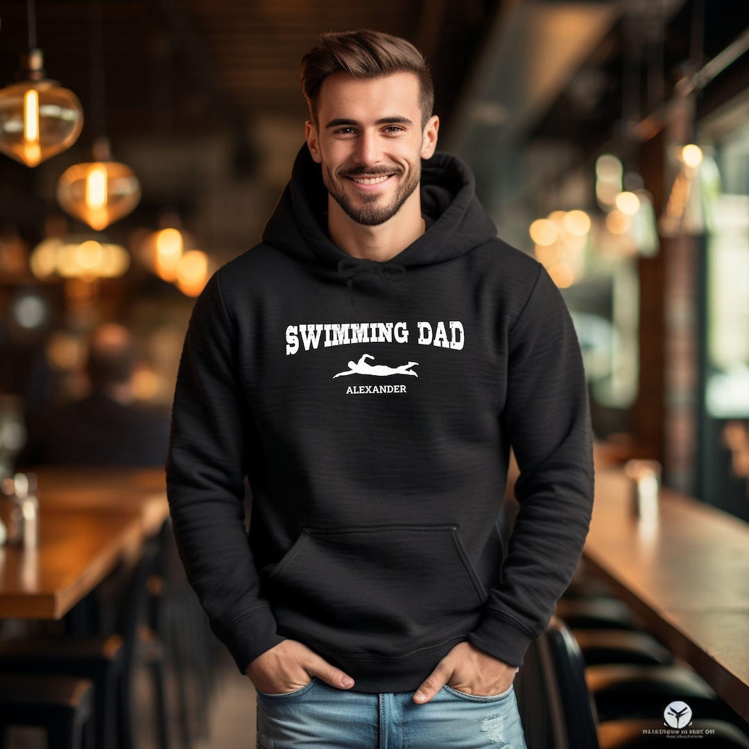 Personalized Swimming Dad Sweatshirt, Swimming Dad Shirt, Swimming Dad ...