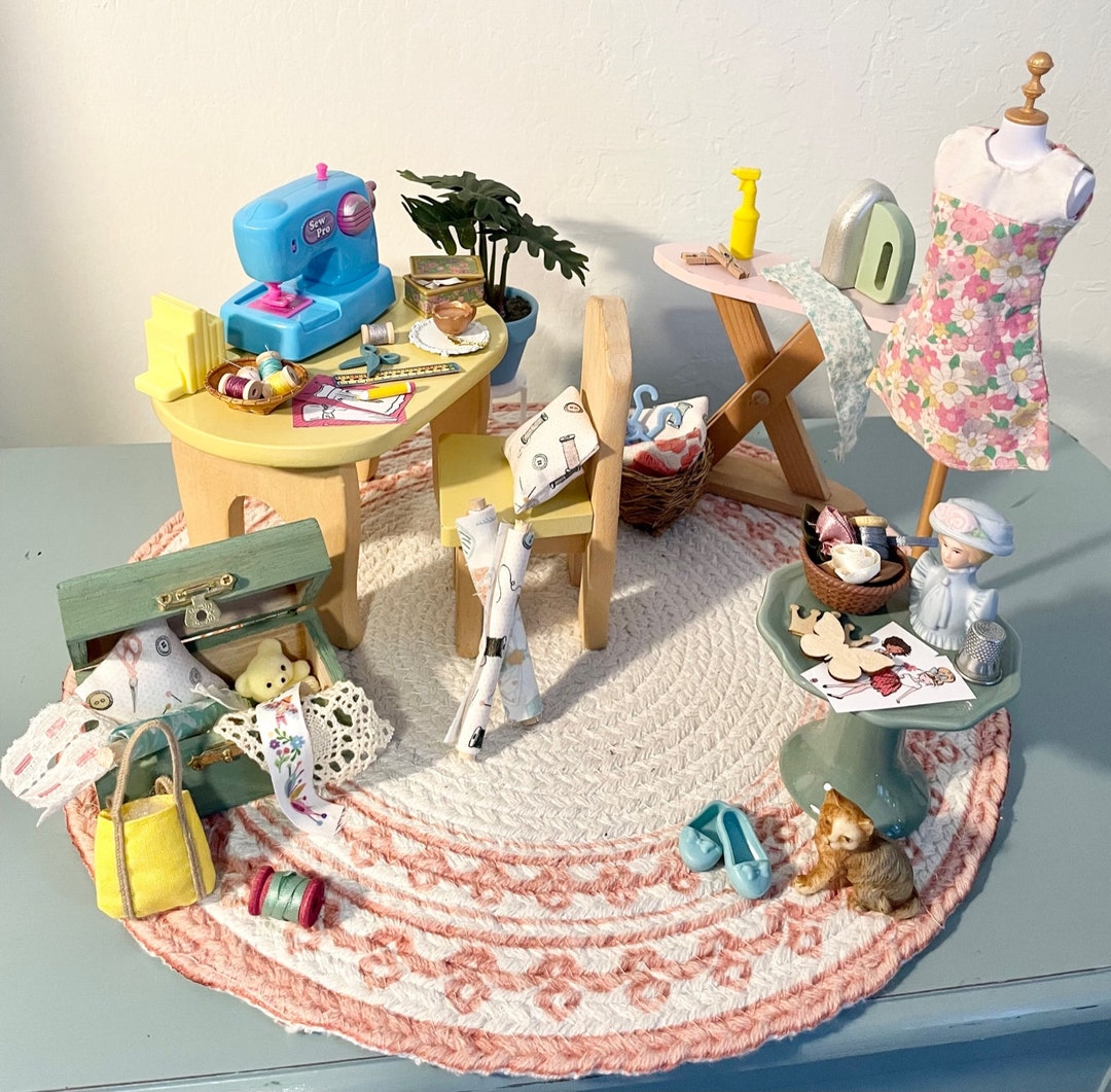Sewing Studio Vignette 11.5 Fashion Doll Size Furniture Dollhouse ...