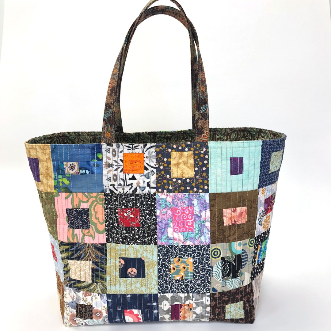 Handmade Quilted Patchwork Tote, Project Bag, One of a Kind - Etsy