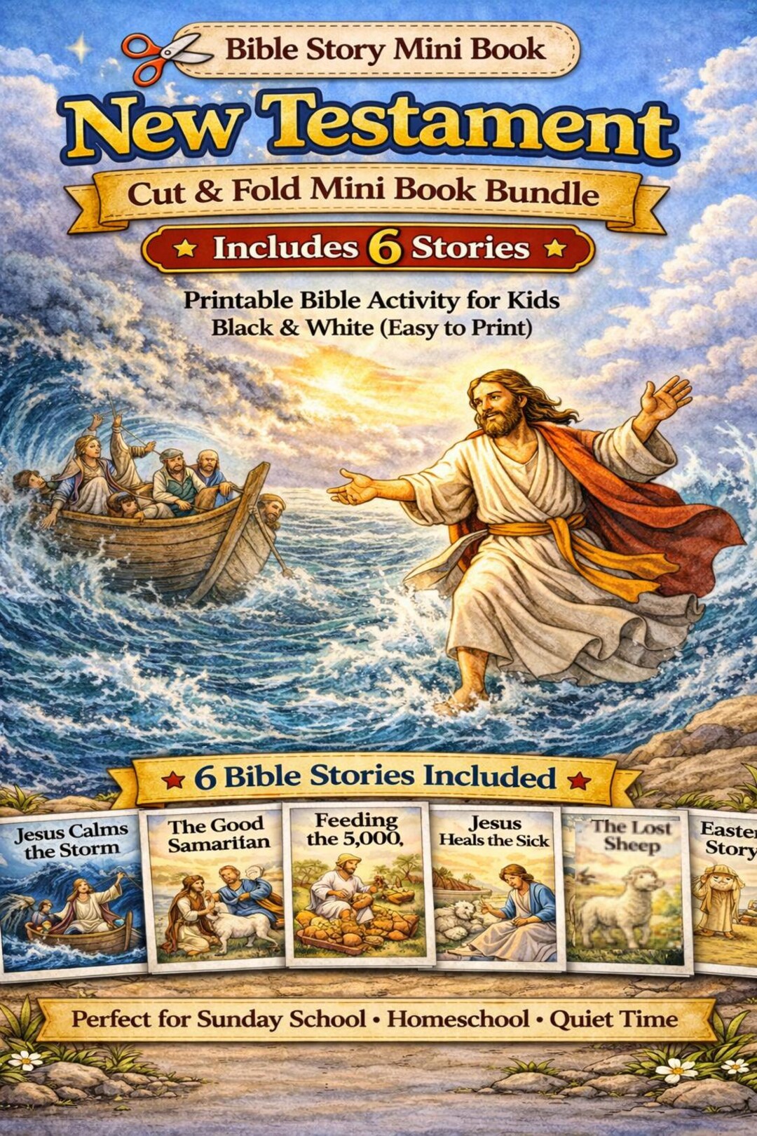 New Testament Bible Stories Bundle for Kids | Cut & Fold Mini Books ...