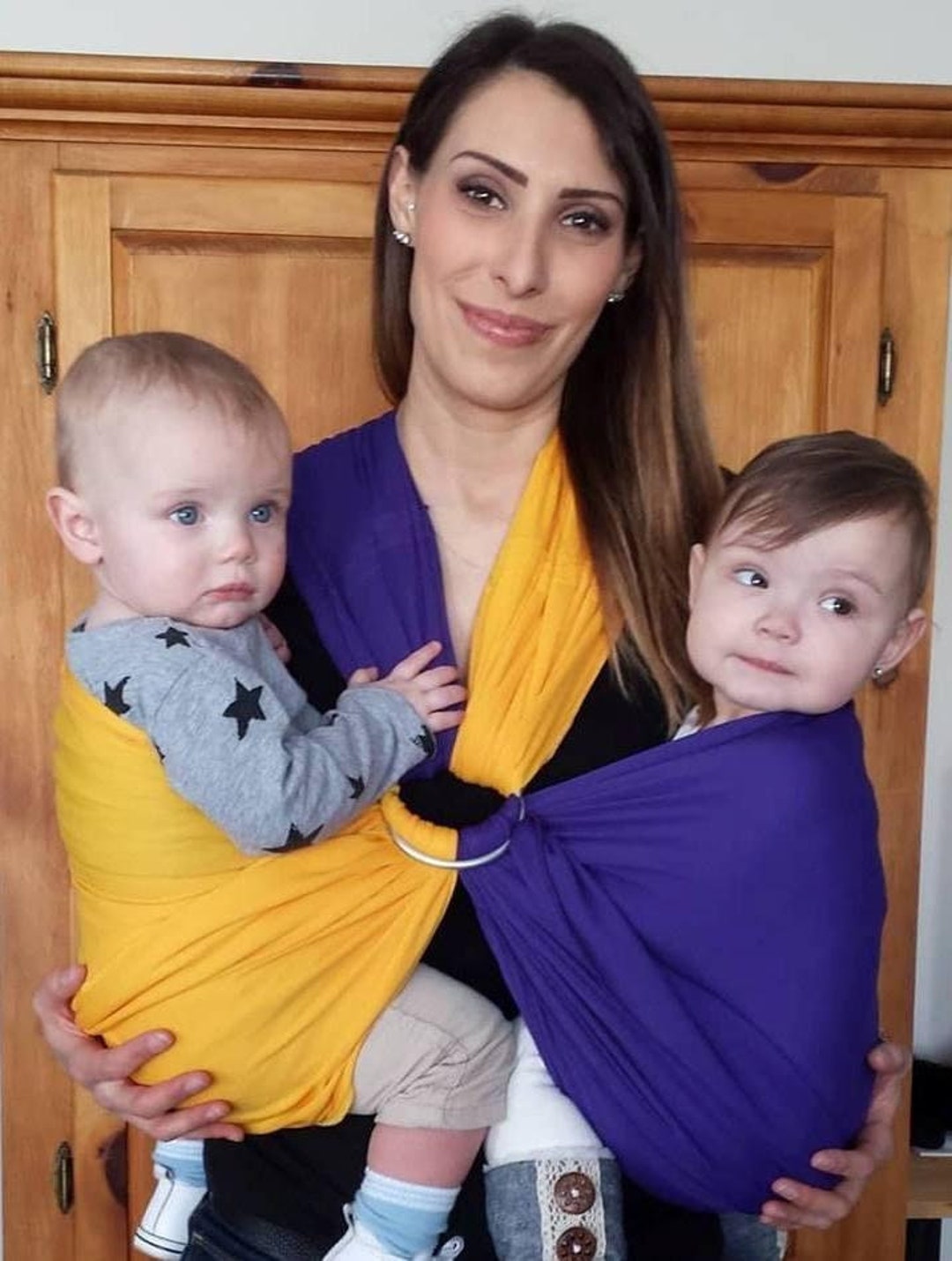 Twin Babies Pool Carrier, for One or 2 Babies, Wear Two Ways, Use Wet ...