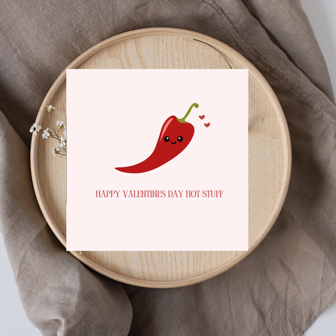Funny Hot Stuff Valentine's Day Card, Chili Illustration (digital ...