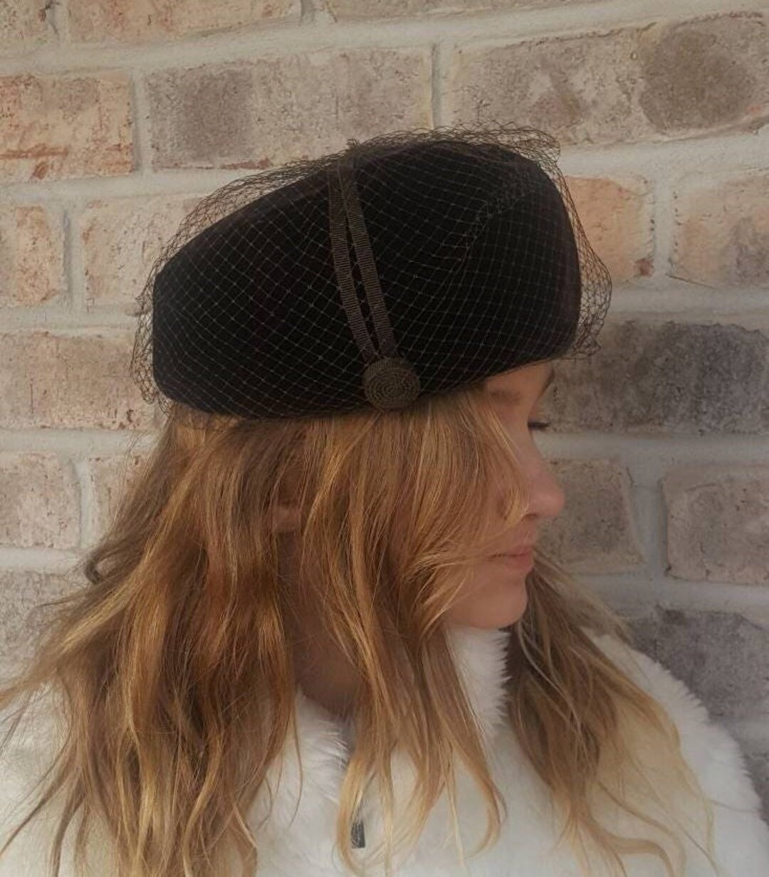 1960s Brown Pillbox Hat With Veil, Vintage Hats - Etsy