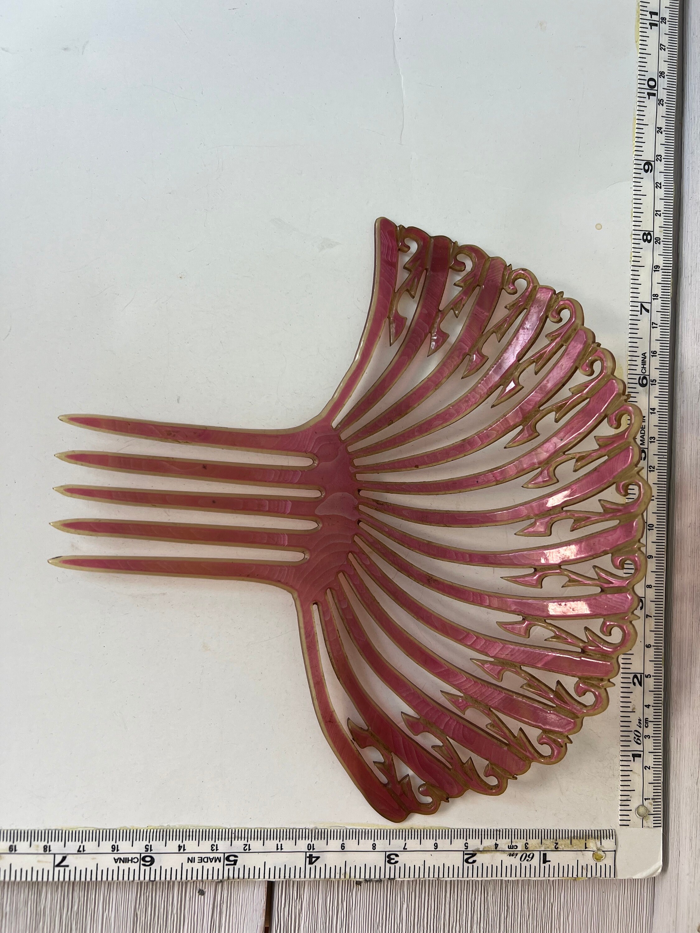 Extra Large Hair Comb Mantilla Vintage Pink Mauve, 1930s, Hair Combs ...