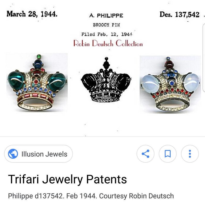 Signed Trifari Alfred Philippe Crown Jewelry Set Sterling | Etsy