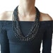 Long Layered Necklace Multistrand Necklace Black Jewelry for Women ...