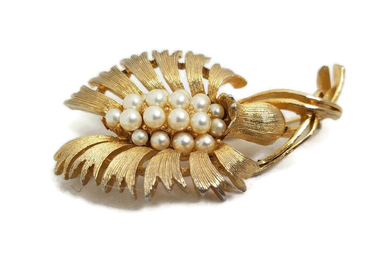 LISNER Pearl Brooch Gold Costume Jewelry Lisner Jewelry - Etsy