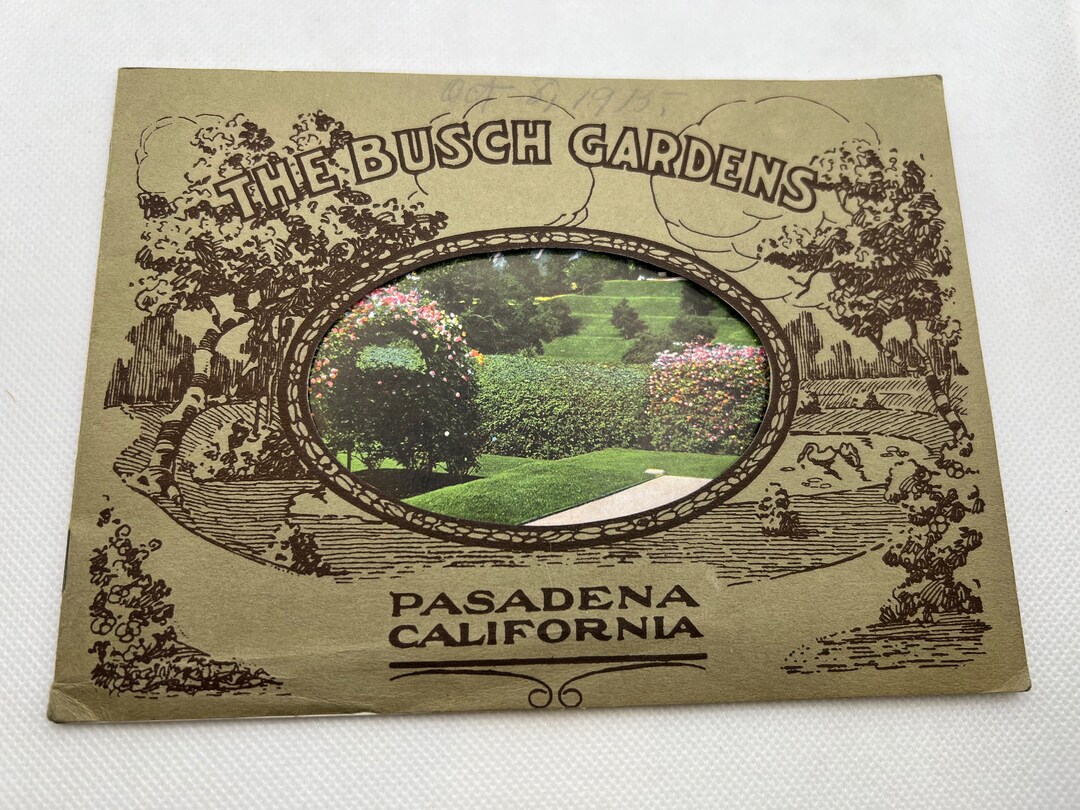 1915 the Busch Gardens Pasadena California Photo Book, Postcard Book ...