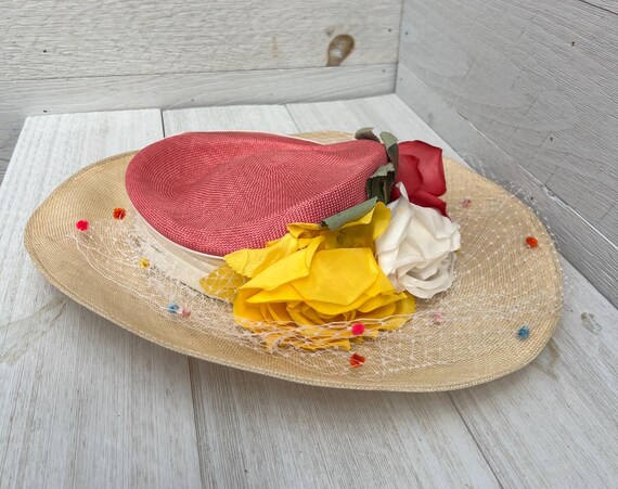 Vintage Joe Bill Miller Sisal Straw hat, Rainbow, Col… - Gem