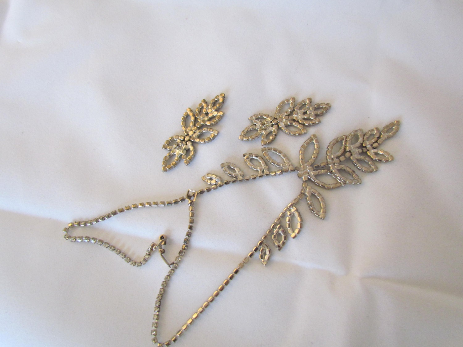 Rhinestone Jewelry Set Vintage Bridal Jewelry Set Large | Etsy