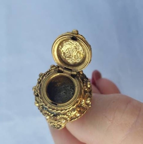 Antique Poison Ring Faux Ruby Adjustable Vintage Ring… - Gem