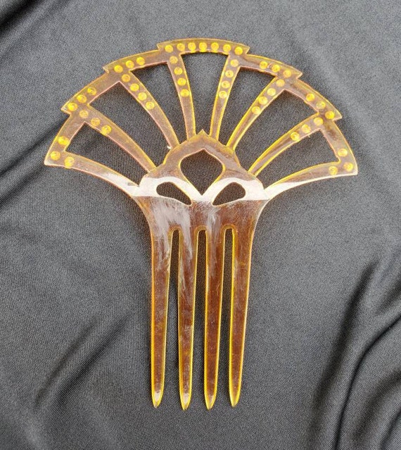 Antique Hair Comb Red Rhinestone 1930s Hair Combs, We… - Gem