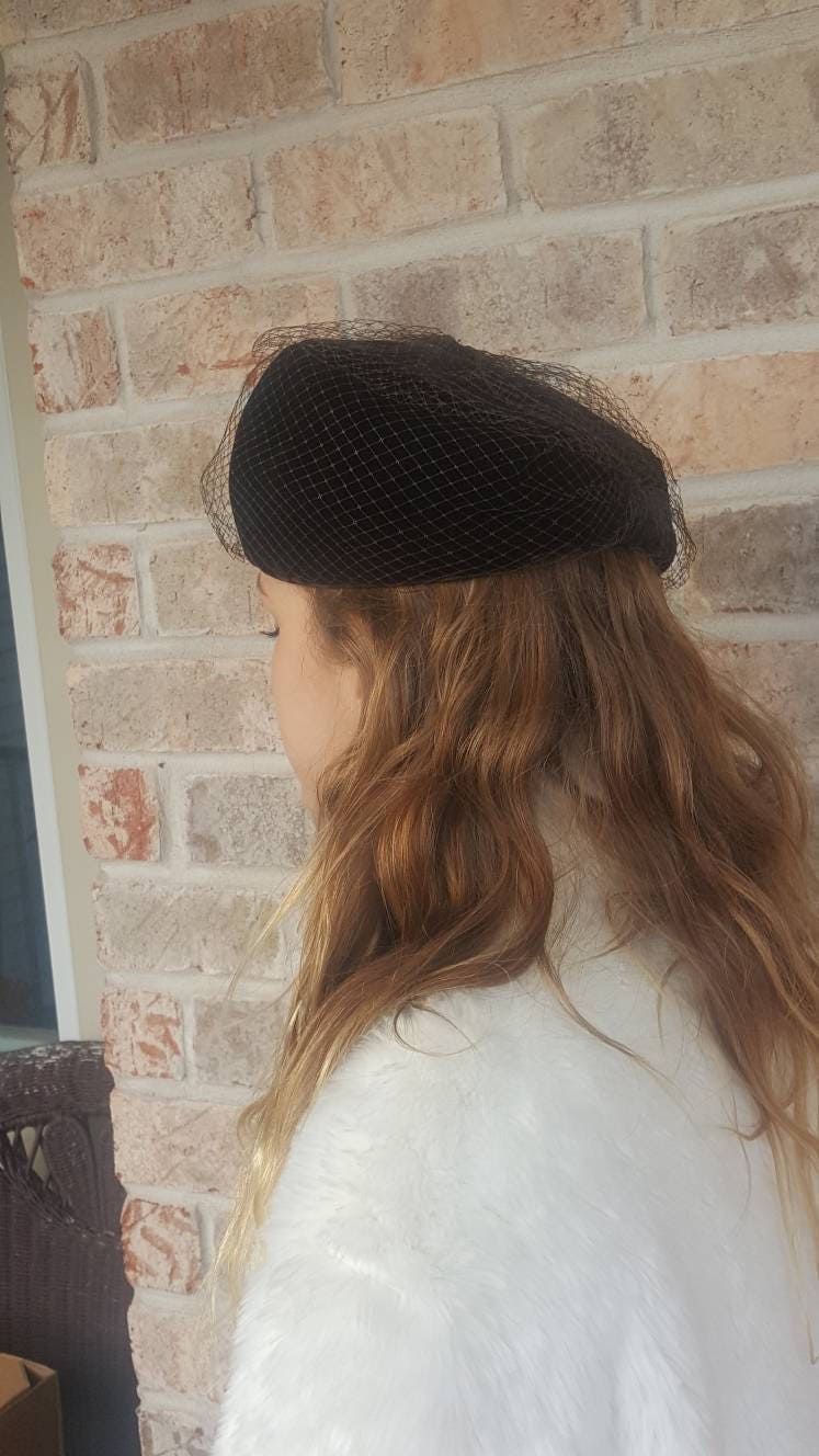 1960s Brown Pillbox Hat With Veil Vintage Hats | Etsy