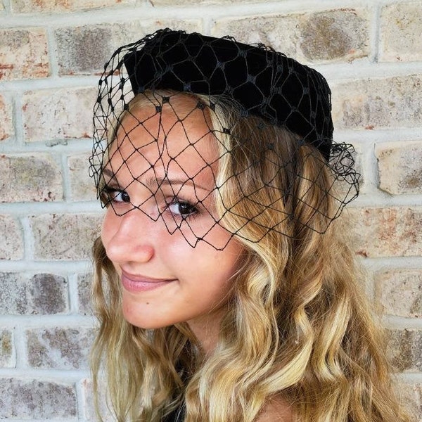Pillbox Hat and Veil - Etsy