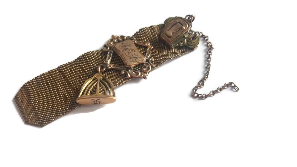 Early 1900s Mesh Fob Watch Chain Victorian Watch Chain With | Etsy