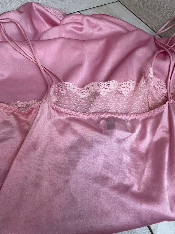 Vintage Nightgown Slip 1950s Gigi Pink Nylon Lace … Gem