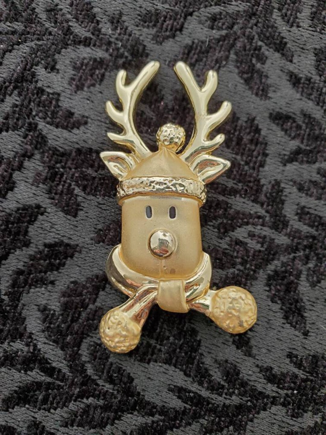 Vintage Gold Reindeer Brooch, Vintage Holiday Jewelry Christmas ...