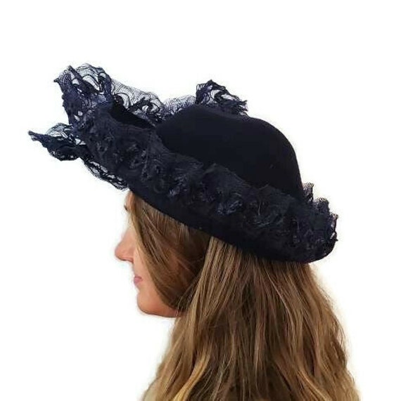 Hattie Alberta Navy Blue Fun Fascinator Hat Bold Derb… - Gem