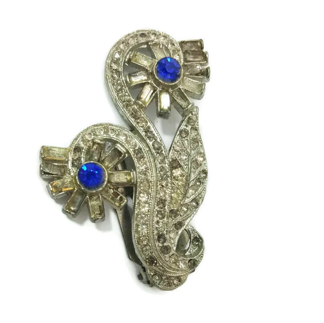 Antique Shoe Clip 1920s Bridal Hair Accessory Shoe Clips, Rhinestone ...