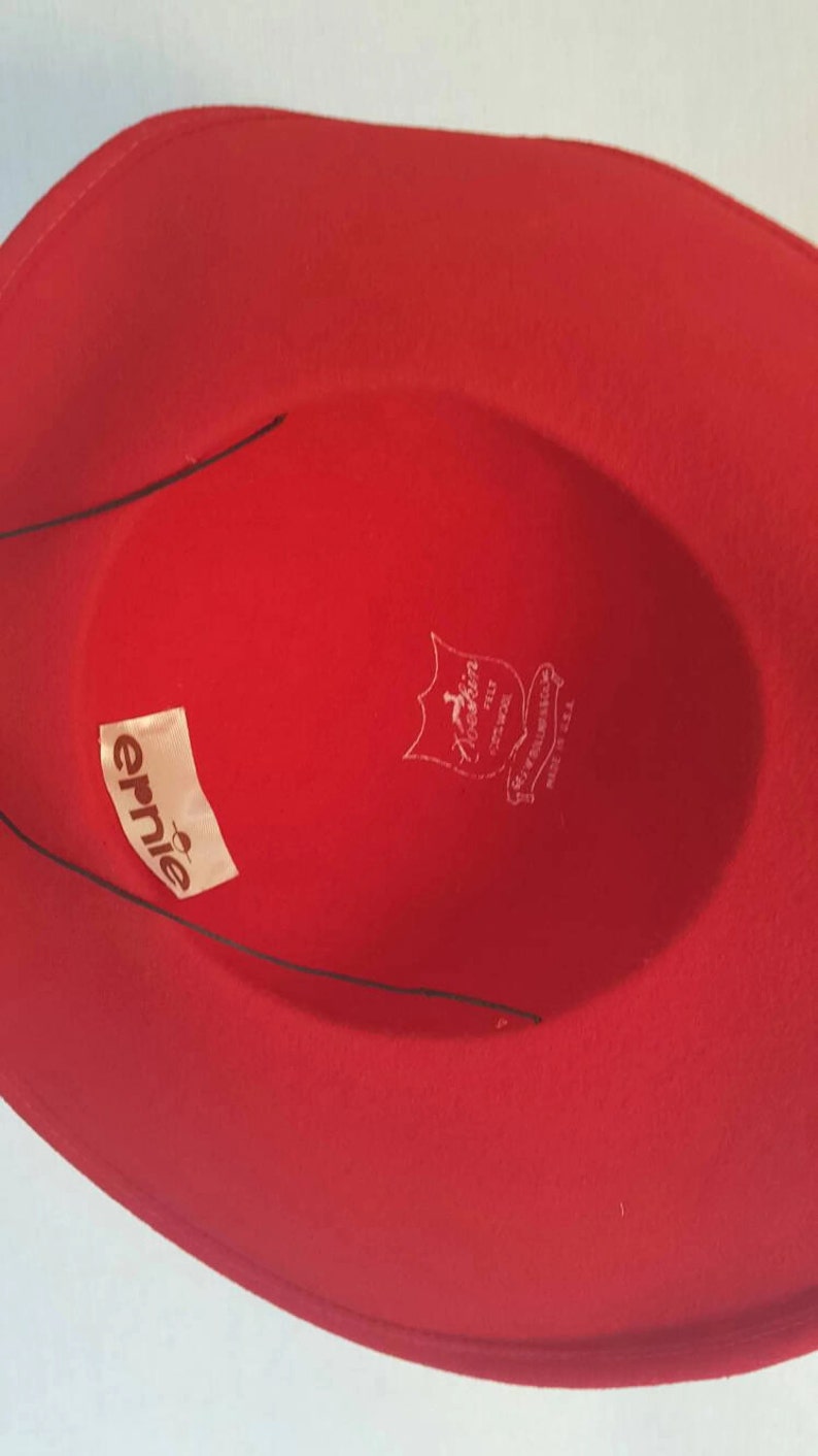 Red Wide Brim Hat With Veil Fancy Red Hat for Women Womens | Etsy