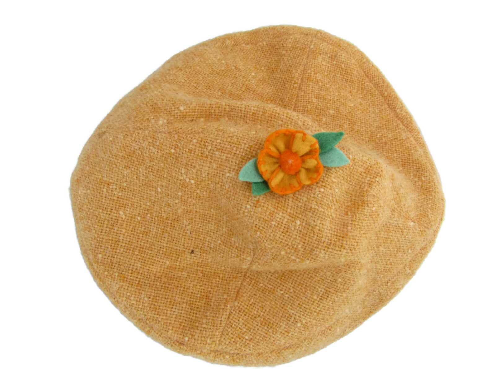 Vintage Orange Beret Scottish Tam Hat Thanksgiving Fascinator Hat ...