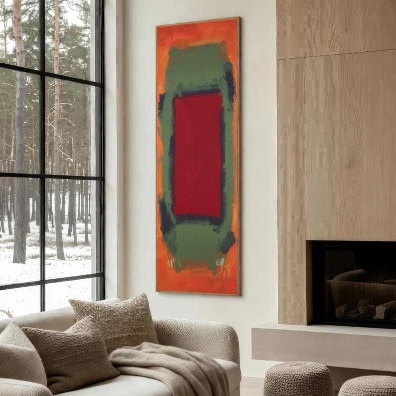 Mark Roktho Canvas Print Wall Art, Abstract Color Field Style Red ...