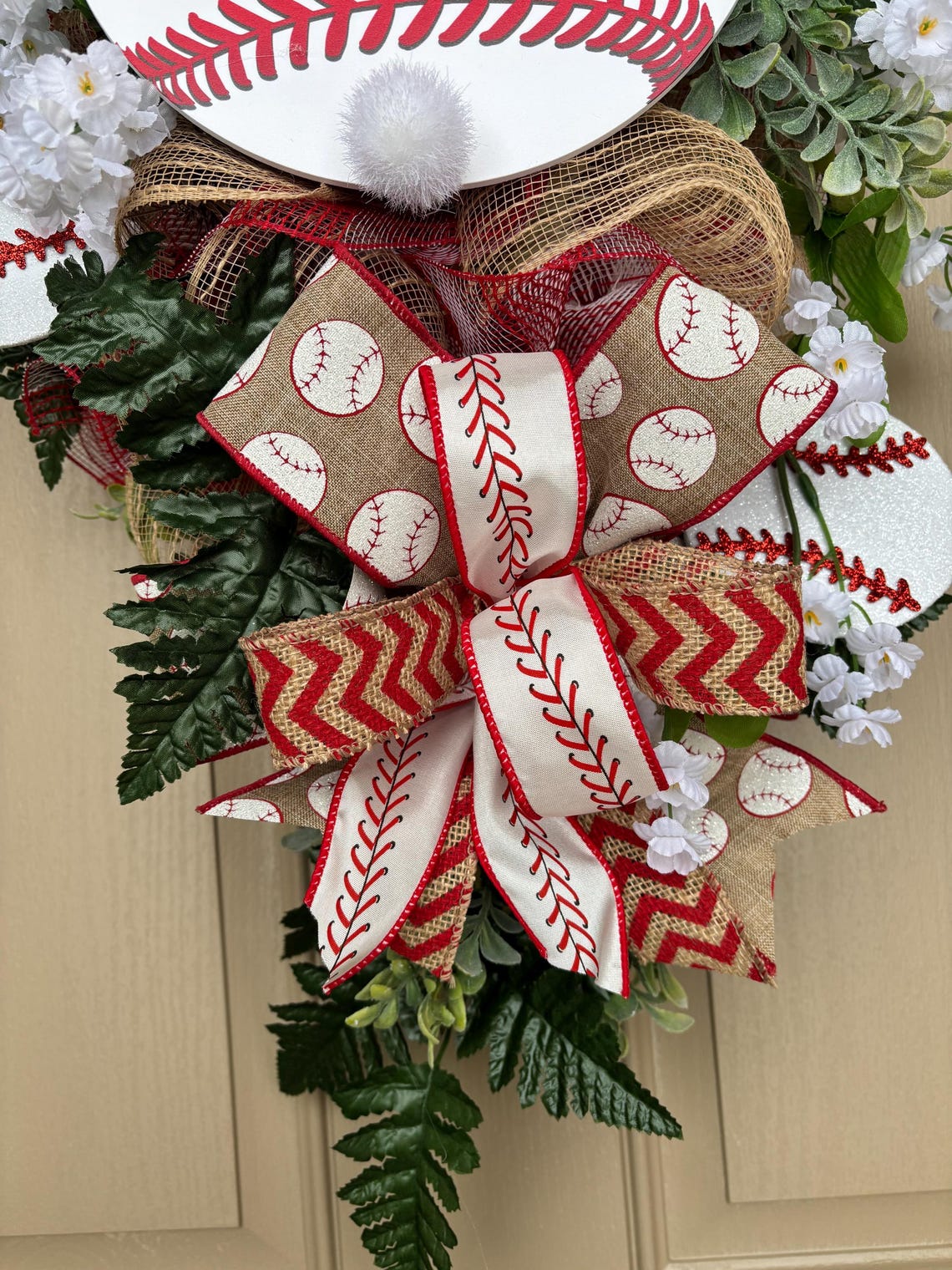 Play Ball Swag for Front Door, Baseball Decor, Sports Wreath, Game Day ...