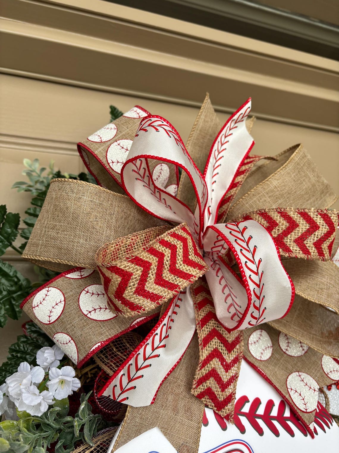 Play Ball Swag for Front Door, Baseball Decor, Sports Wreath, Game Day ...