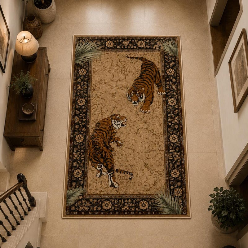 Two Tigers Rug - Etsy