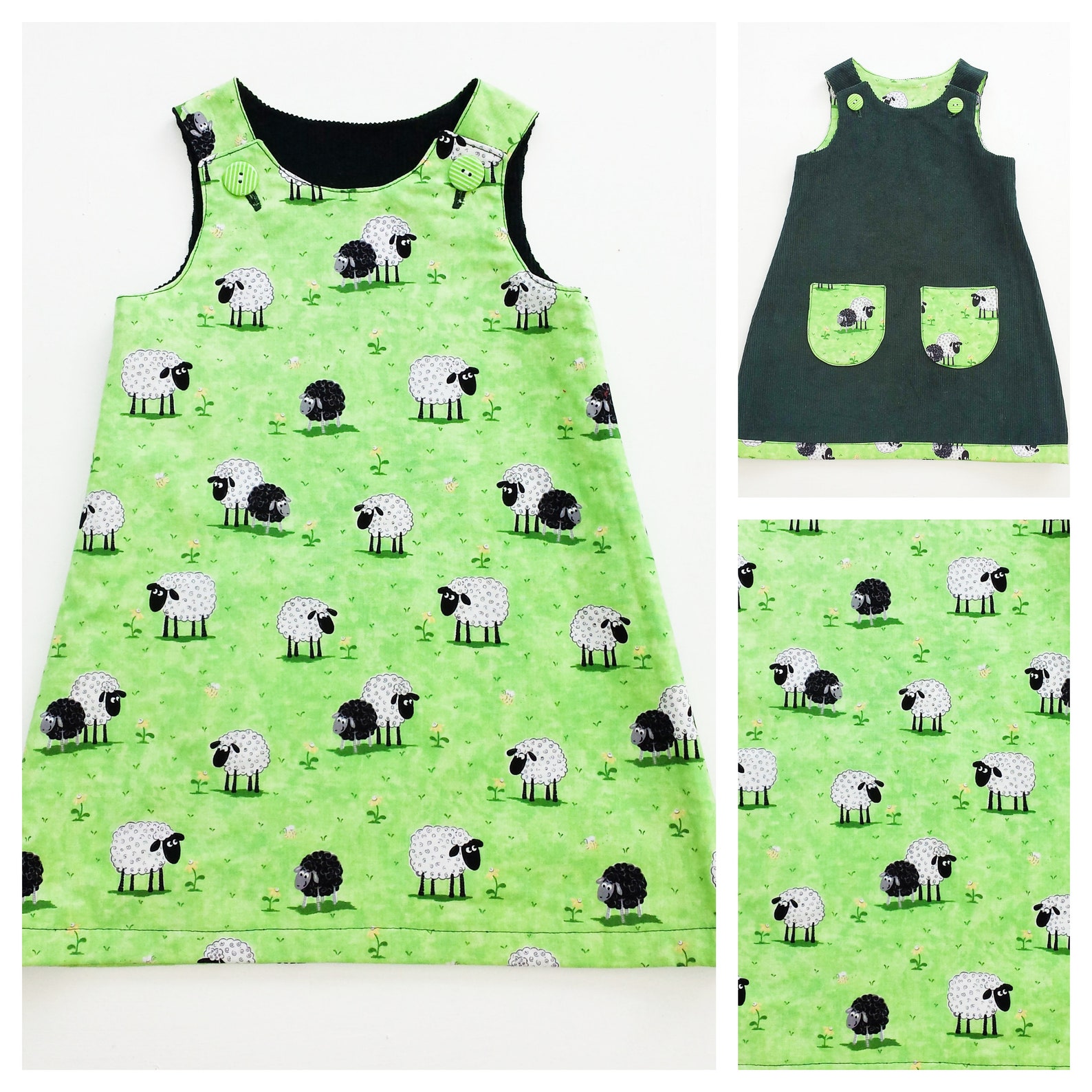Girl's Sheep Dress Girl's Reversible Dress A Line | Etsy