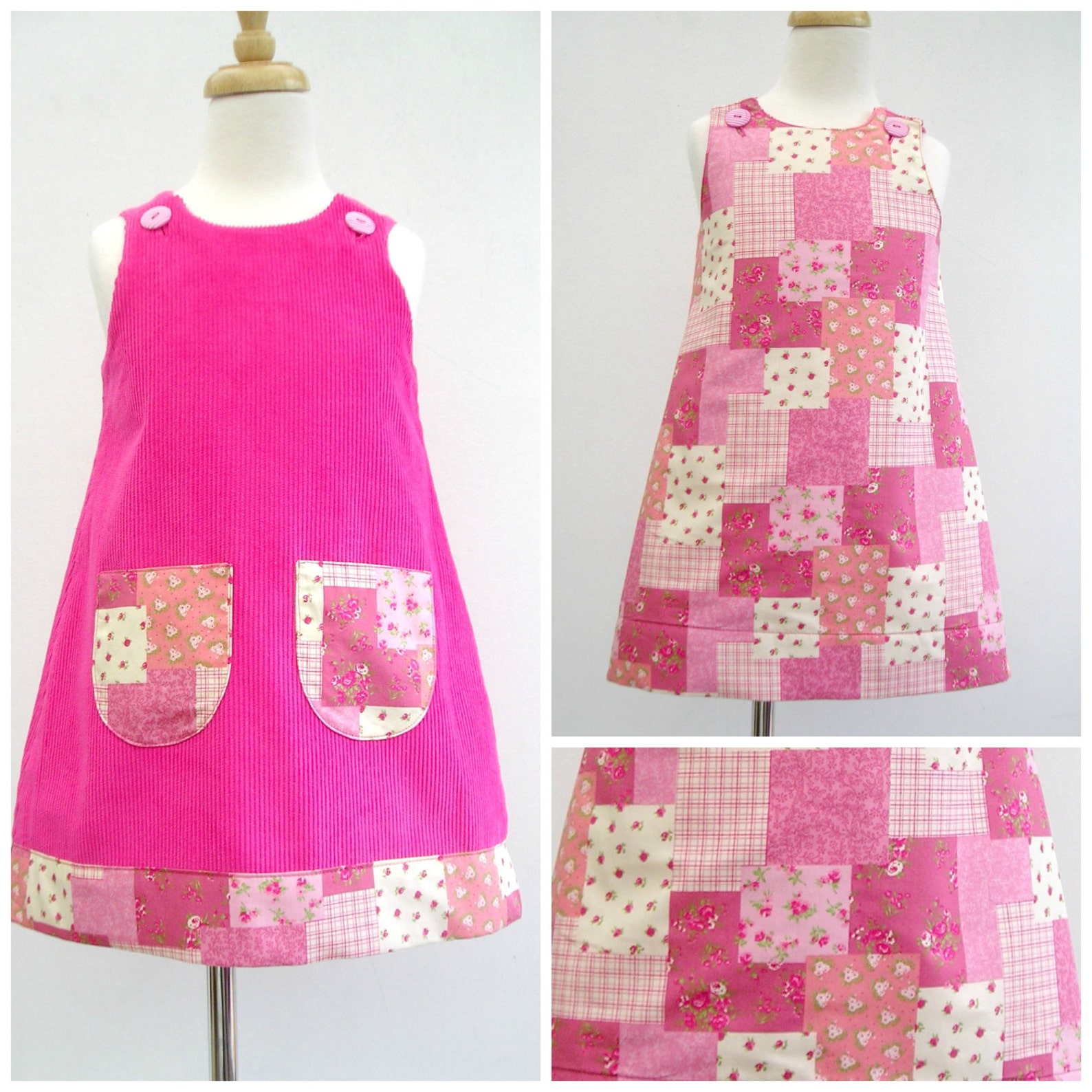 Girls Dresses, Girls Patchwork Dress, Girls Reversible Dress, A Line ...