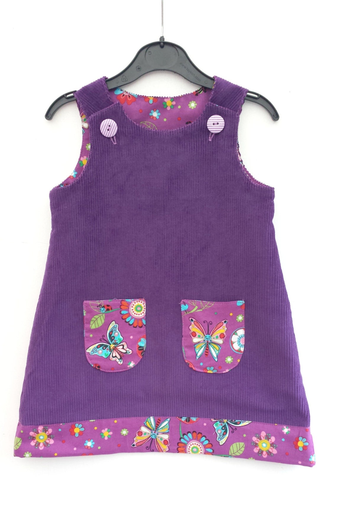 Girl's Reversible Dress, Girl's Dress, Girl's Pinafore, A Line Dress ...
