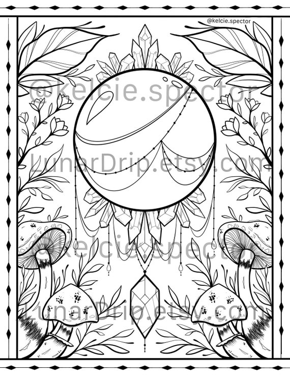 Print-at-home Coloring Page Original Artwork by Kelcie | Etsy