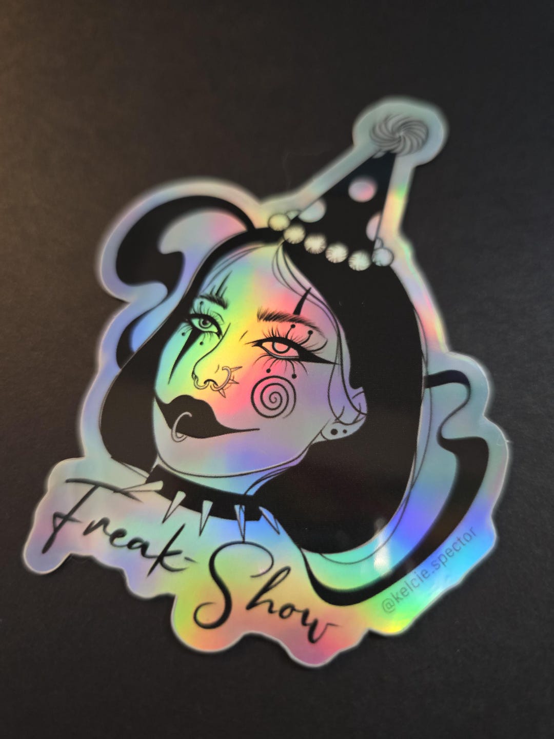 Goth Clown Girl Holographic Sticker! She's a Freakshow. - Etsy