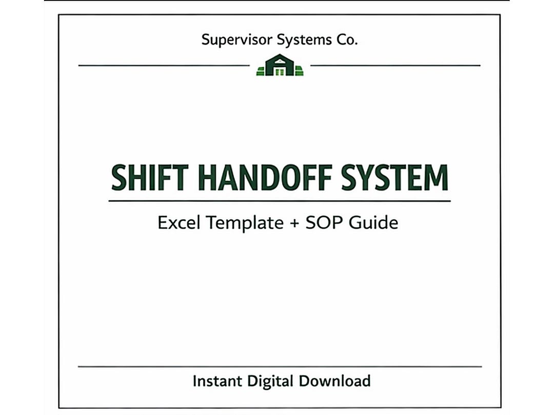 Warehouse Shift Handoff Excel Template | Supervisor KPI Tracker ...
