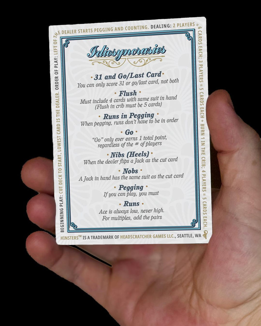 Cribbage Scoring + Rules Cheat Sheet (classic - Large Hinster) - Etsy