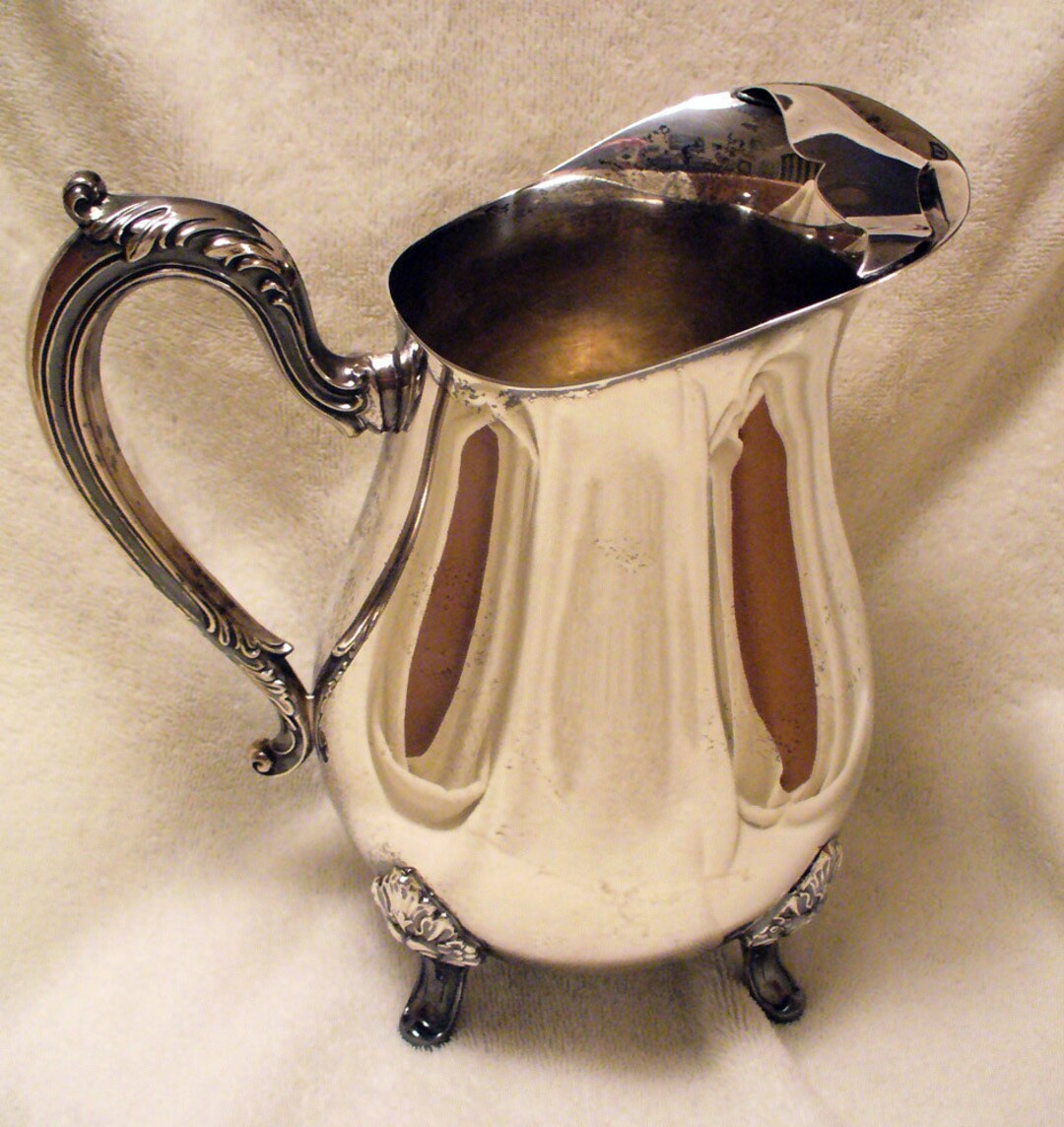 Art Nouveau Silverplate Water Pitcher: Acanthus Leaf Design, Pilgrim ...