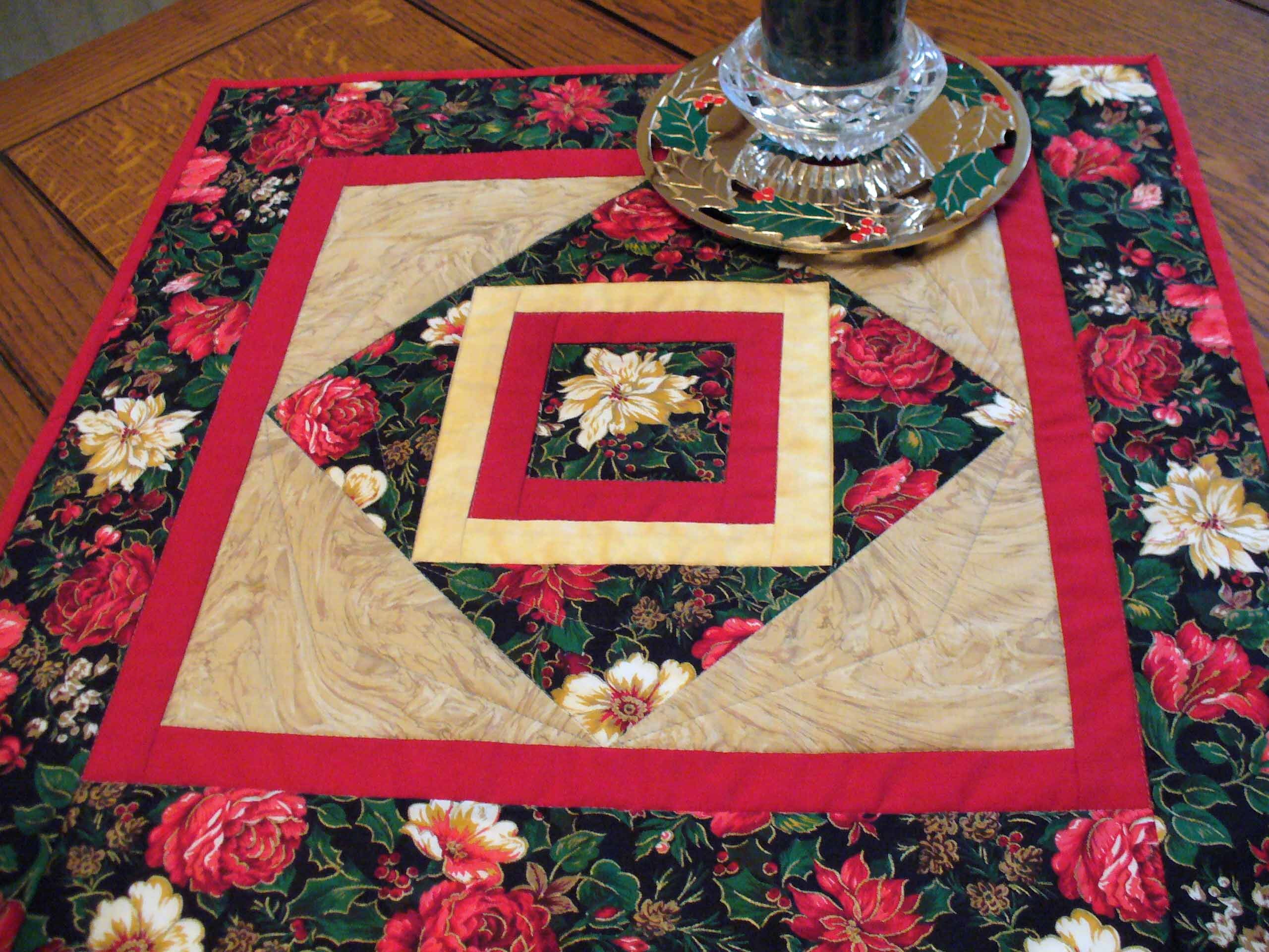 Christmas Decor Wall Hanging Quilted Holiday Decor Ooak Table Topper